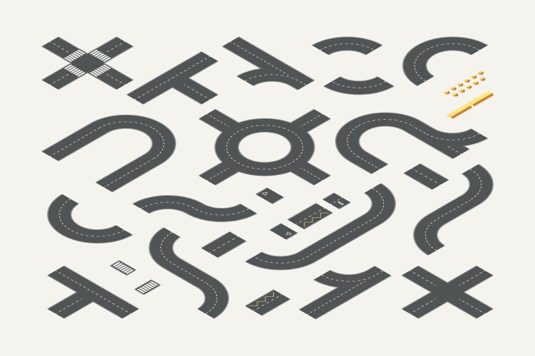 Road elements Royalty Free Vector Image - VectorStock