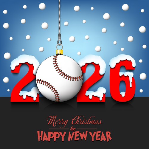 Christmas Baseball 2026 Royalty Free Vector Vectorstock