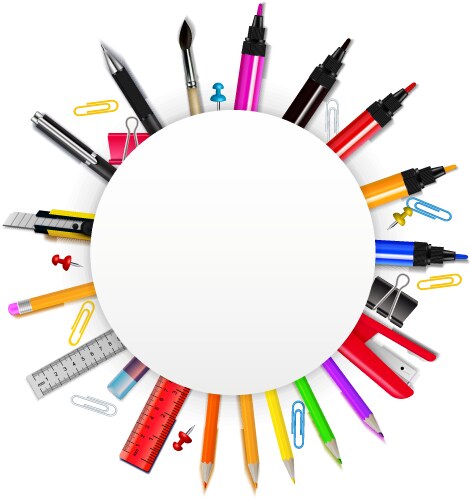 Stationery realistic set Royalty Free Vector Image