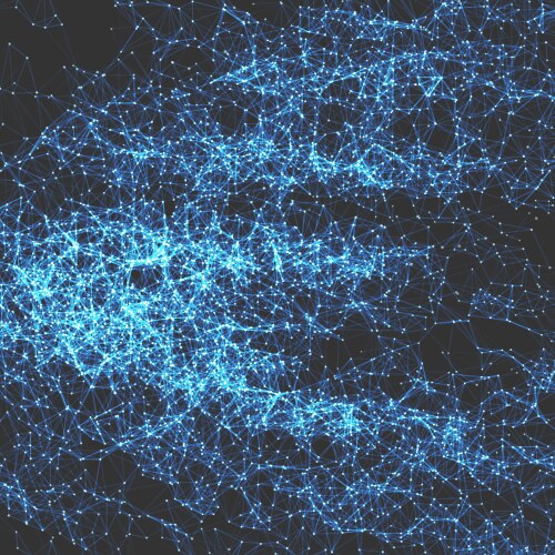 Polygonal wireframe mesh futuristic with rocket Vector Image