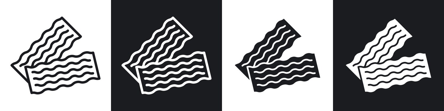 Sausage icon set in black and white filld Vector Image