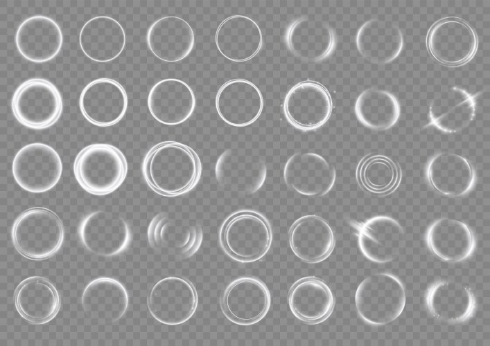 Light effect twirl white trail wave circle line Vector Image