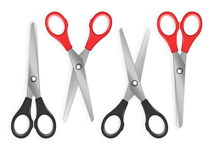 3d realistic scissors for hairdresser Royalty Free Vector