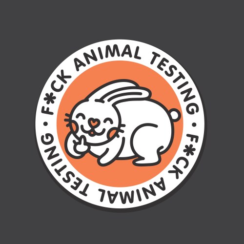 Stop animal testing sticker Royalty Free Vector Image