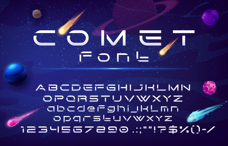 Futuristic galaxy space font dynamic type letters Vector Image