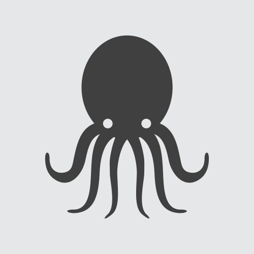 Octopus icon silhouette Royalty Free Vector Image