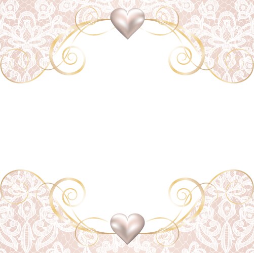 Lace background and pearl necklace Royalty Free Vector Image