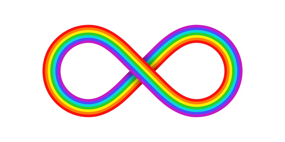 Horizontal Rainbow Infinity Logo Royalty Free Vector Image