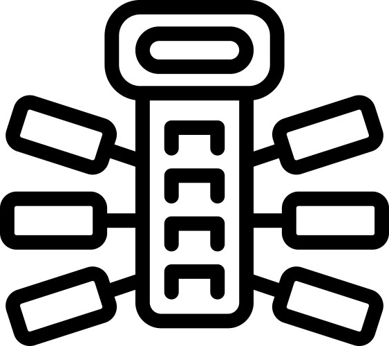 Street cleaning vehicle line art icon Royalty Free Vector