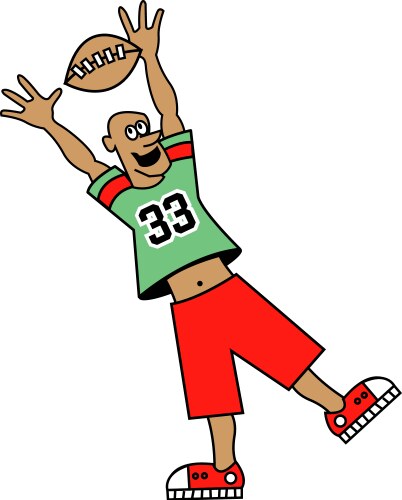American football player with a trophy clipart Vector Image