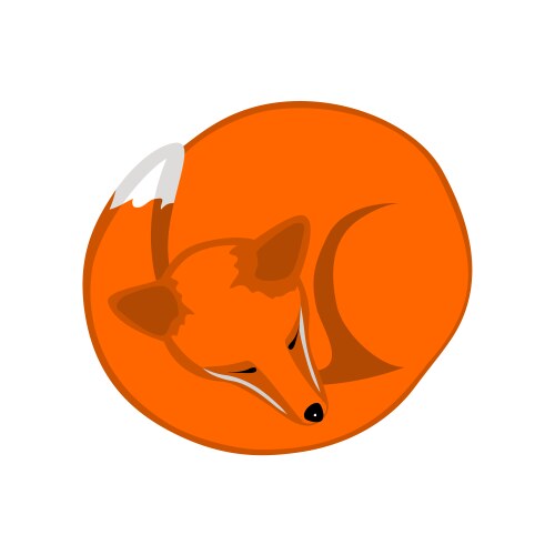 Red fox curled up Royalty Free Vector Image - VectorStock