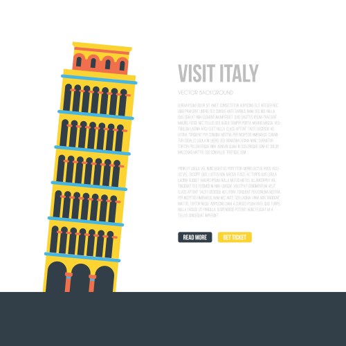 Famous italian landmark pisa tower coliseum Vector Image