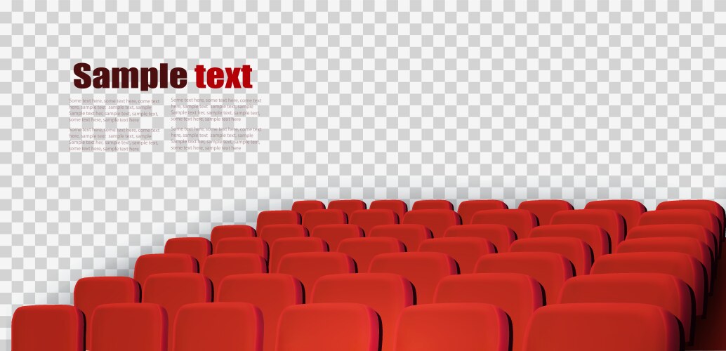 Rows of red cinema or theater seats in front Vector Image