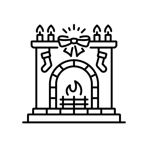 Christmas Fireplace Vector Images (over 8,400)