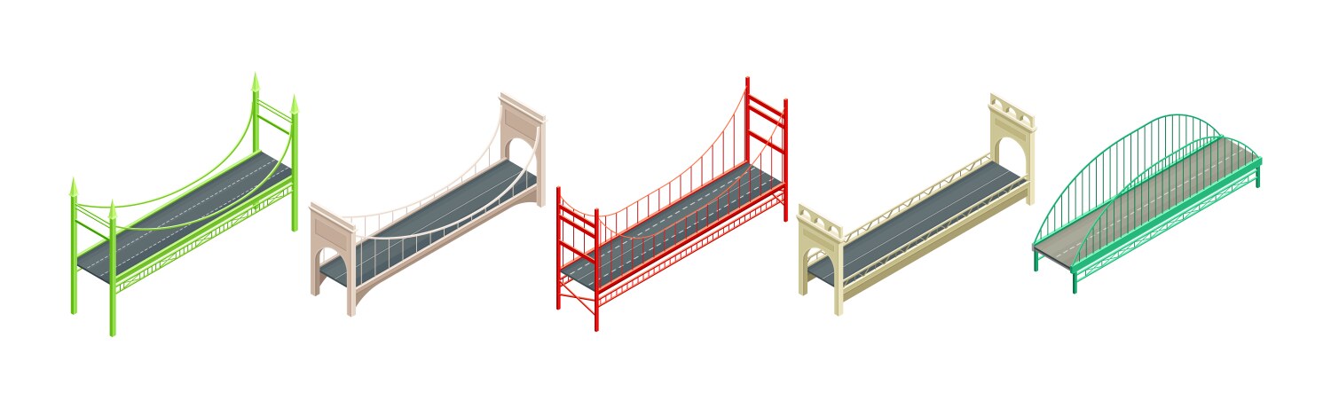 Fixed bridge as industrial road construction Vector Image