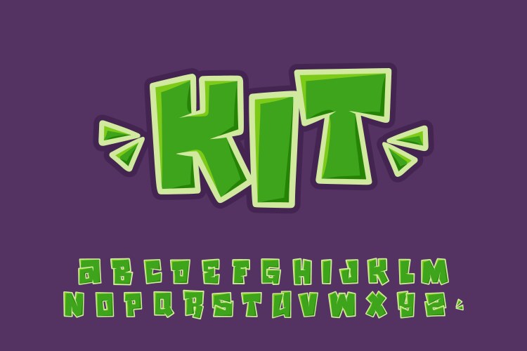 Square alphabet graffiti text letters Royalty Free Vector