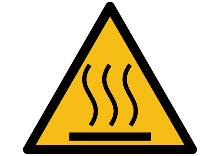 Caution hot surface sign dont touch heat burn Vector Image