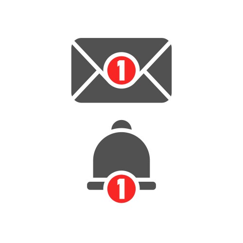Notification bell icon inbox message Royalty Free Vector