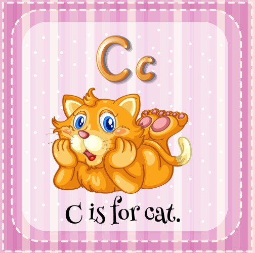 Animals alphabet c is for cat Royalty Free Vector Image