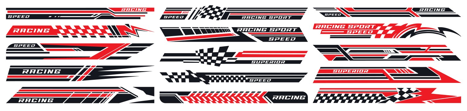 Car decal stripes racing lines sticker Royalty Free Vector