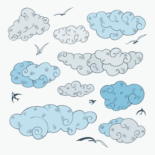 Vintage clouds Royalty Free Vector Image - VectorStock