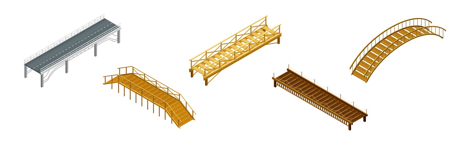 Fixed bridge as industrial road construction Vector Image