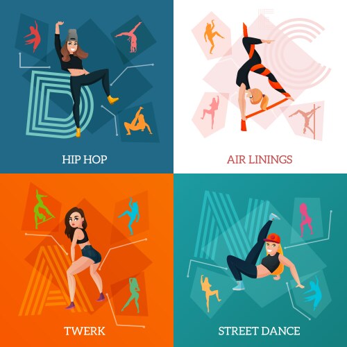 Dancing group dancer practice street dance Vector Image