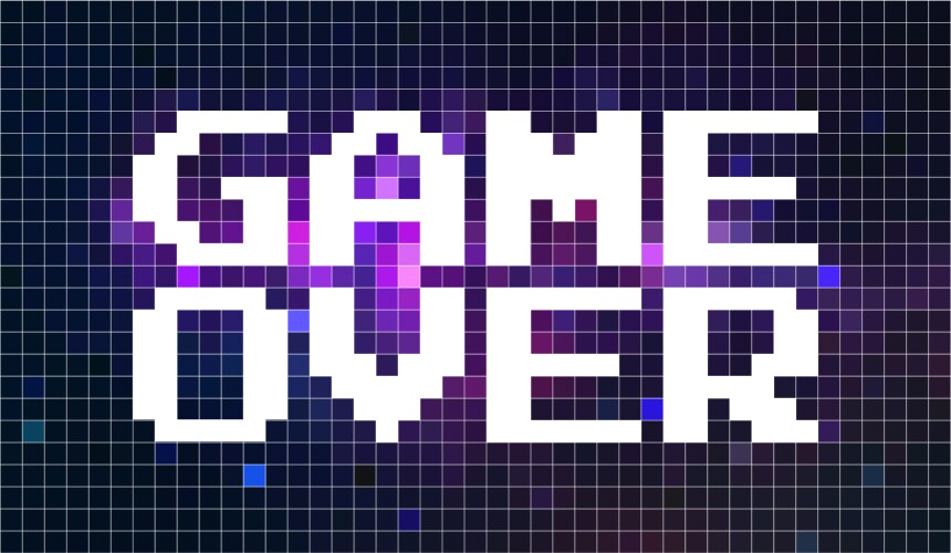 Game over logo like glitch pixel art style Vector Image