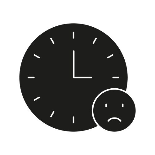 Sad Clock - Time Stress Icon – Royalty-Free Vector | VectorStock
