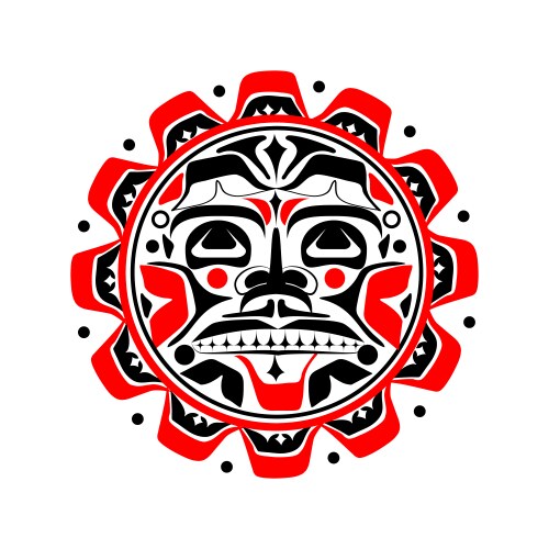 Sun in native american style Royalty Free Vector Image