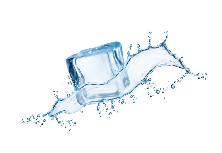 Splashing ice cubes Royalty Free Vector Image - VectorStock