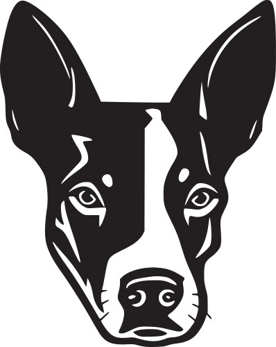 Basenji - black and white Royalty Free Vector Image