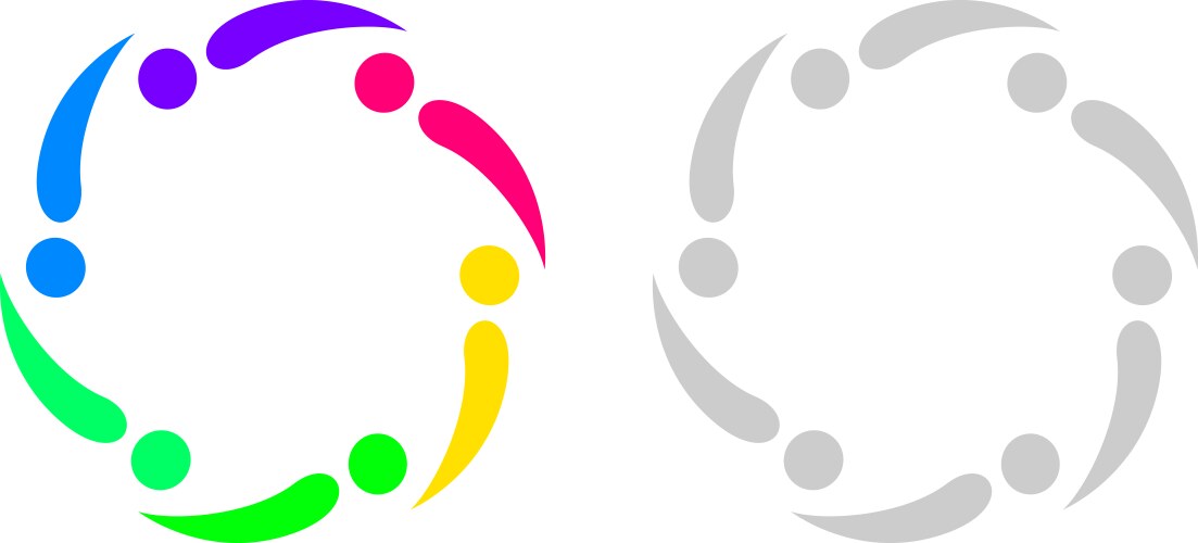 Colorful people team teamwork union logo Vector Image