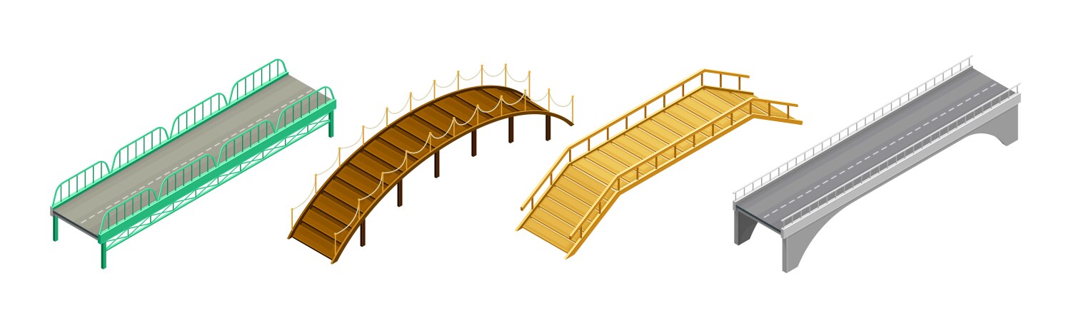 Fixed bridge as industrial road construction Vector Image
