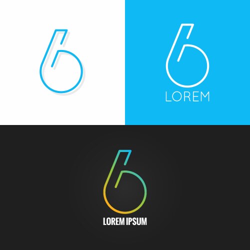 Number five 5 logo design icon set background Vector Image