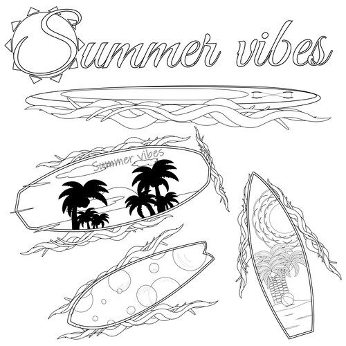Summer vibes popsicle coloring page Royalty Free Vector