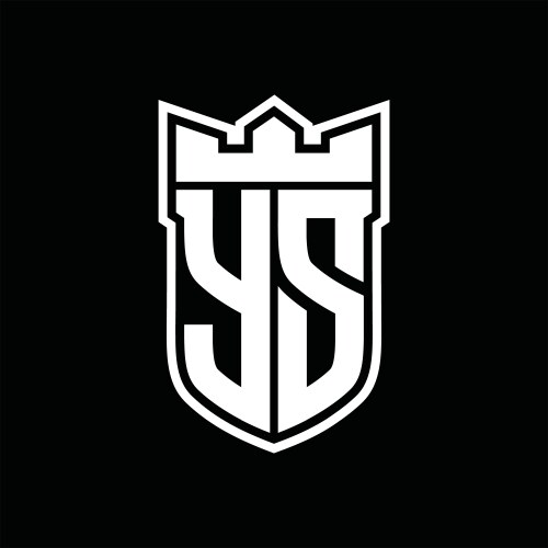 Ys logo with shield shape geeometric crown Vector Image
