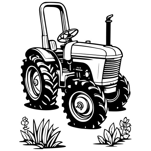 Tractor Line Drawing Vector Images (over 2,300)