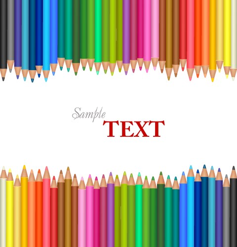 Back to school color pencils background Royalty Free Vector