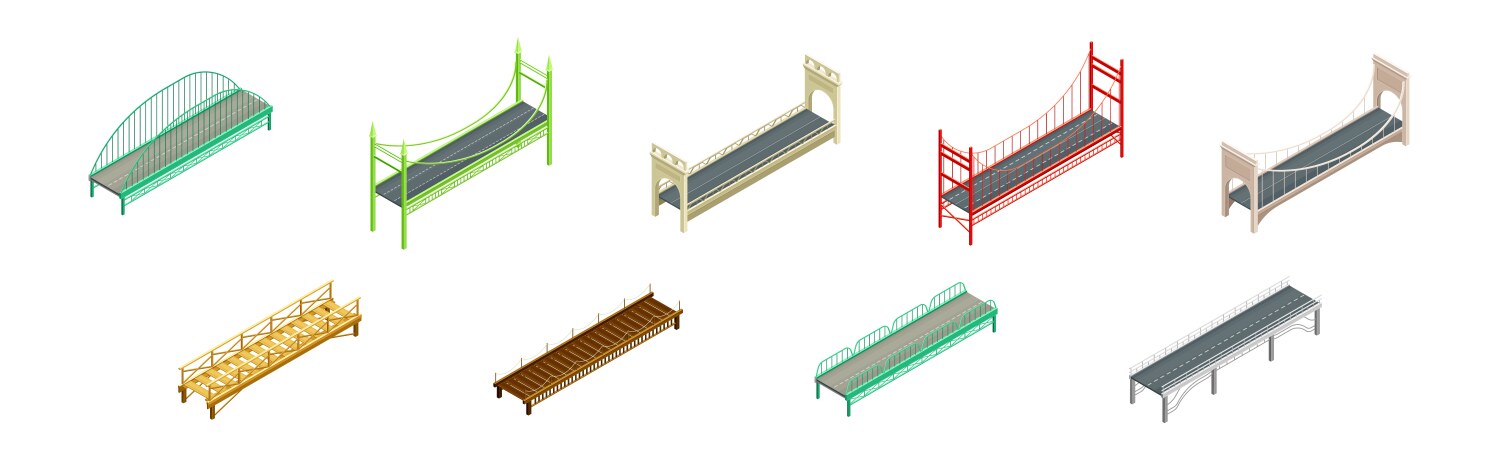 Fixed bridge as industrial road construction Vector Image