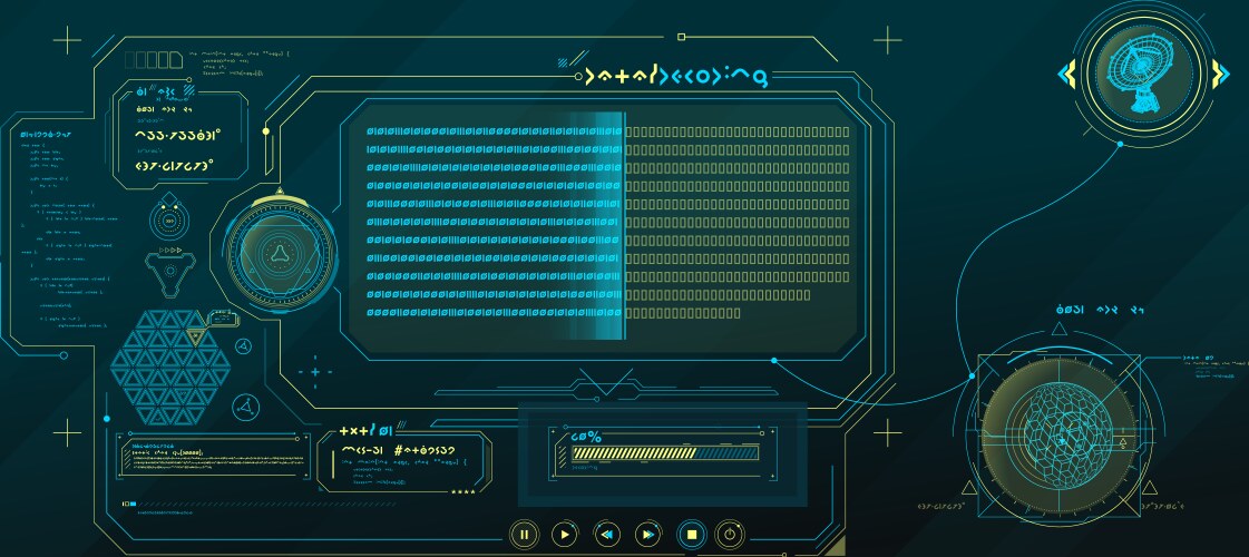 Exploration interface by sci-fi infographics Vector Image