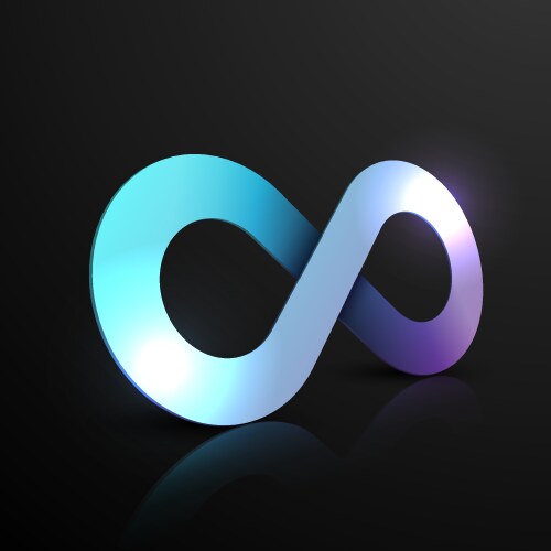 Infinity sign from glowing red neon line Vector Image