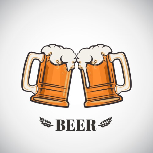 Beer mug design element for logo label emblem Vector Image