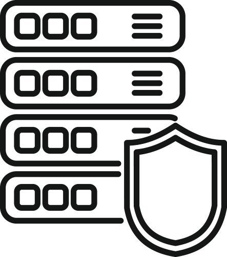 Server unavailable icon black sign Royalty Free Vector Image