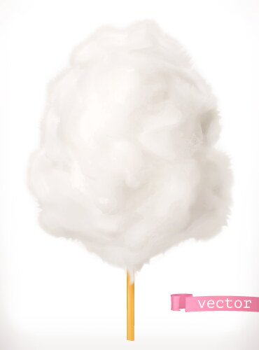 Cotton candy sugar clouds 3d icon set Royalty Free Vector