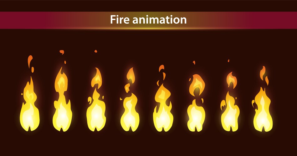 Ring fire flame burning different shapes frames Vector Image