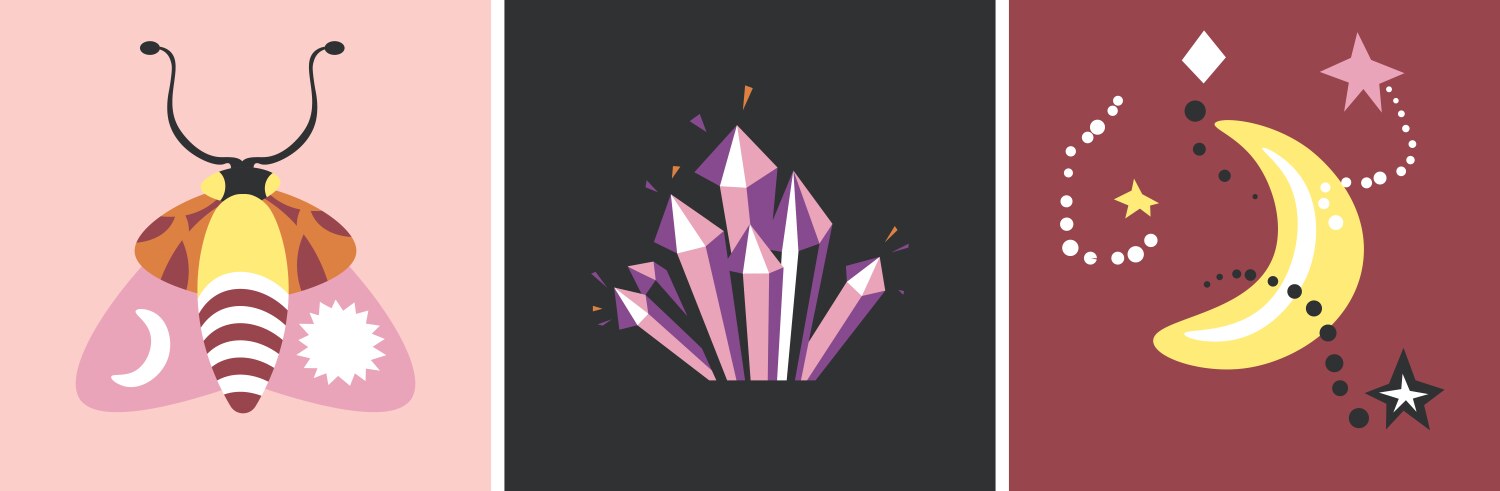 Magic cards and witchcraft ingredients for spell Vector Image