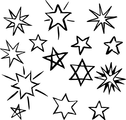 Linear stars set Royalty Free Vector Image - VectorStock