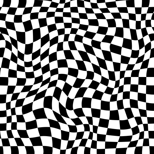 Wavy optical illusion checker seamless pattern Vector Image