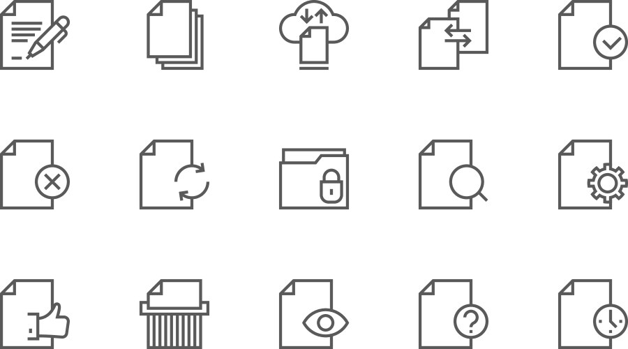 Document office icons Royalty Free Vector Image